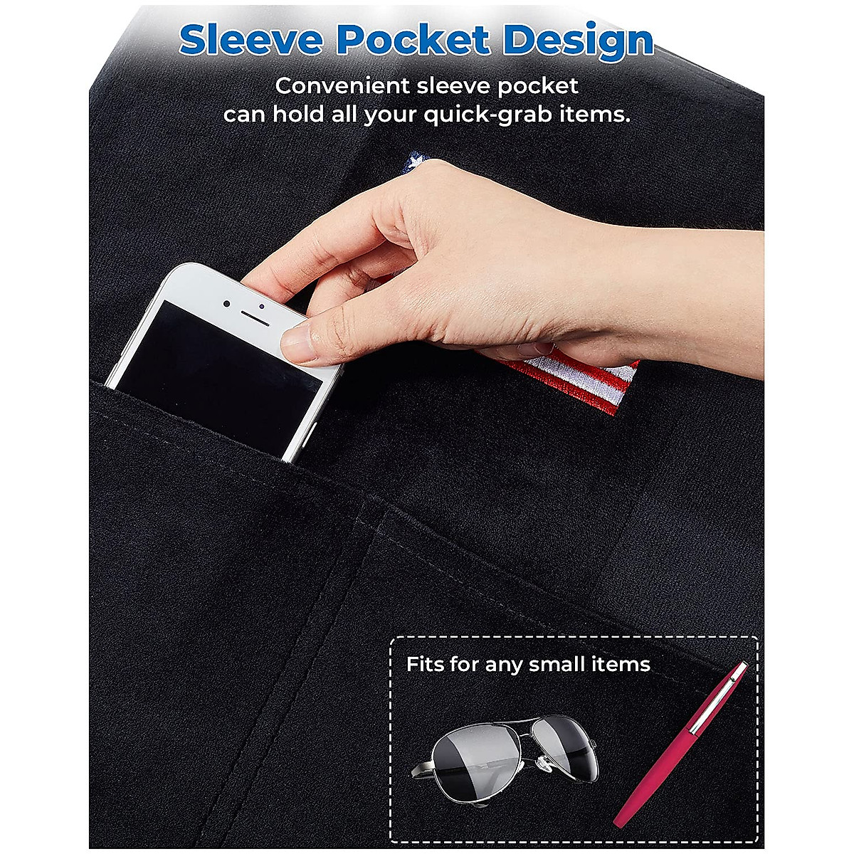 ISSYAUTO Center Console Cover Compatible with 2015-2020 F150, 2017-2022 F250 F350 F450, 2018-2023 Expedition, American Flag Armrest Cover with Pockets (Bucket Seat Only)