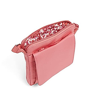 Vera Bradley Women's Cotton Mini Hipster Crossbody Purse With RFID Protection, Rouge Rose - Recycled Cotton, One Size