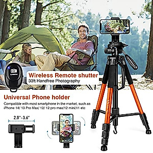 Victiv 72 inch Camera Tripod, Tall Tripod for Camera Cell Phone, Heavy Duty Camera Tripod Stand, Professional Aluminum Monopod, Compatible with DSLR Cameras, Binocular, Spotting Scopes - Orange