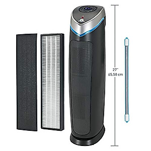 Germ Guardian Air Purifier with HEPA 13 Pet Filter, Removes 99.97% of Pollutants, Covers Large Room up to 915 Sq. Foot in 1 Hr, UV-C Light Helps Reduce Germs, Zero Ozone Verified, 28", Gray, AC5250PT