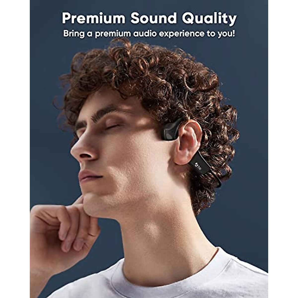 SAMVEK Wireless Headphones, Bone Conduction Bluetooth Headphones, IP65 Waterproof Open Ear Headset, Built-in Mic, Sweatproof Earbuds, Sport Earphones for Cycling, Workouts, Hiking