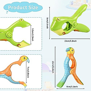Beach Towel Clips, Sopito Beach Must Haves Towel Clips for Lounge Chairs Patio Pool Accessories, 2pcs Portable Big Clips(Flamingo)