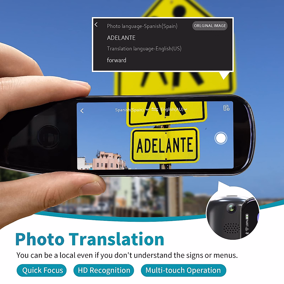 Adelagnes X5 Pro Reader Scanner Pen Dictionary Language Translator Device Voice Translator Support 112 Languages Real Time Text to Speech OCR/WiFi Translator Suitable for Meetings Travel Learning