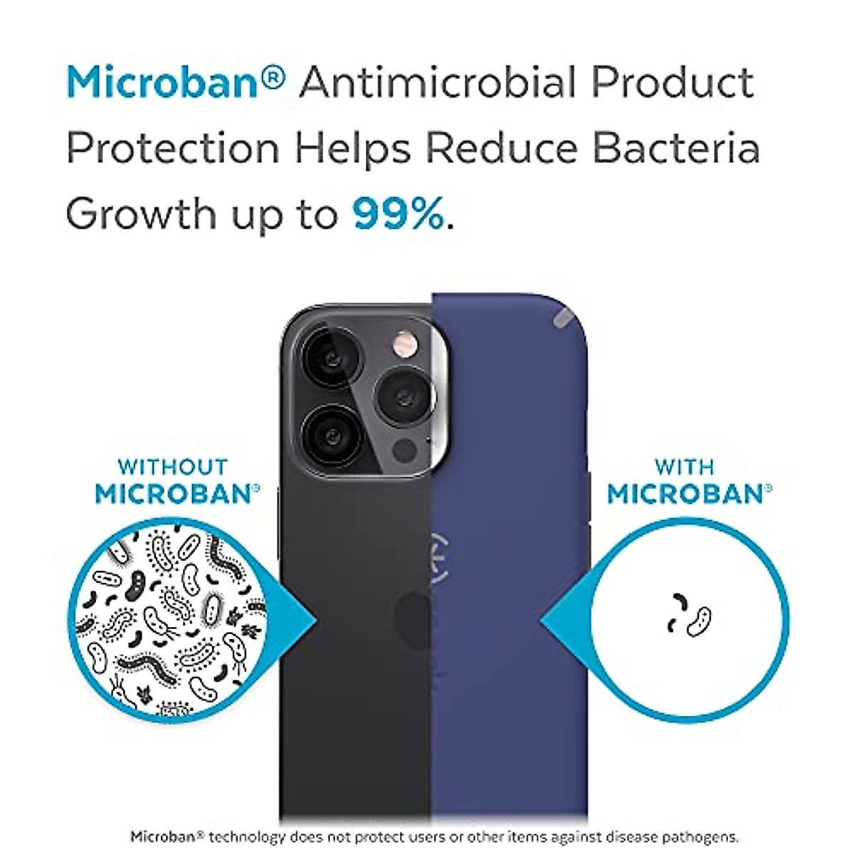 Speck iPhone 13 Pro Max Case - Drop Protection Fits iPhone 12 Pro Max & iPhone 13 Pro Max Cases - Scratch Resistant - Slim, Soft Touch Coating - Prussian Blue, Cloudy Gray CandyShell Pro