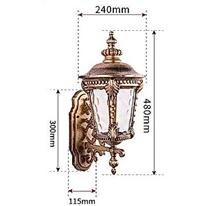 ZOUSHUAIDEDIAN Outdoor Wall Lights, Waterproof Outdoor Light Fixtures Wall Mount, Porch Light, Glass Shade, E27 Socket Exterior Wall Sconce Lighting, Wall Lamp for Garage, Porch, Doorway, Patio, Garde