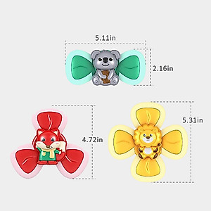 KLQQLK Suction Cup Spinning Top Toy，Suction Cup Toy，Safe Interesting Table Sucker Gameplay Early Learner Spinning topToys can be sucking glass, walls, seats, bathtubs, etc(Pack of 3)