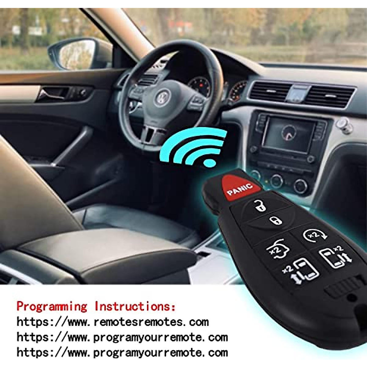 Keyless Remote Smart Key Fob Replacement Fit for 2008-2016 Chrysler Town and Country 2008-2016 Dodge Grand Caravan 2008-2020, M3N5WY783X