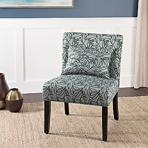HomePop Parker Accent Chair with Pillow, Teal Swirl Small