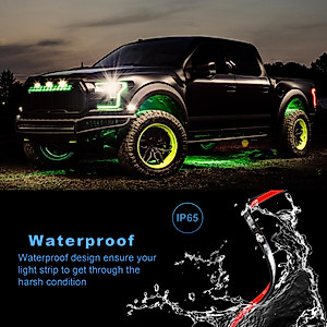 LivTee Underglow Kit for Car - Under Glow Lights with App Control, RGB LED Lights with Music & DIY Modes, 2 Line Design with 213 Flow Modes for Cars, SUVs, Trucks - Car Accessories for Men & Women