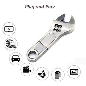 AreTop Novelty Flash Drive 32GB, USB2.0 Miniature Spanner Shape Cute USB Flash Drive Thumb Drives Cool Memory Stick Pen Drive Gift for Collegue Students Kids Children Employees Present