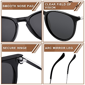 HEQU 4Pairs Vintage Round Sunglasses for Women Men Fashion Ladies Sunglasses Classic Retro Trendy Lightweight Circle Frame Sun Glasses UV400 Protection