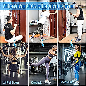 Brebebe Door Anchor Strap for Exercises, Multi Point Anchor Gym Attachment for Home Fitness, Portable Door Band Resistance Workout Equipment