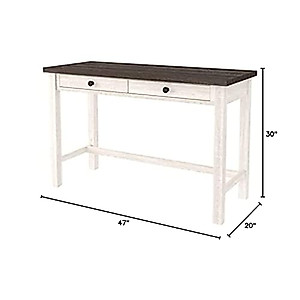 Signature Design by Ashley Dorrinson Modern Farmhouse 47" Home Office Desk with 2 Drawers, Whitewash