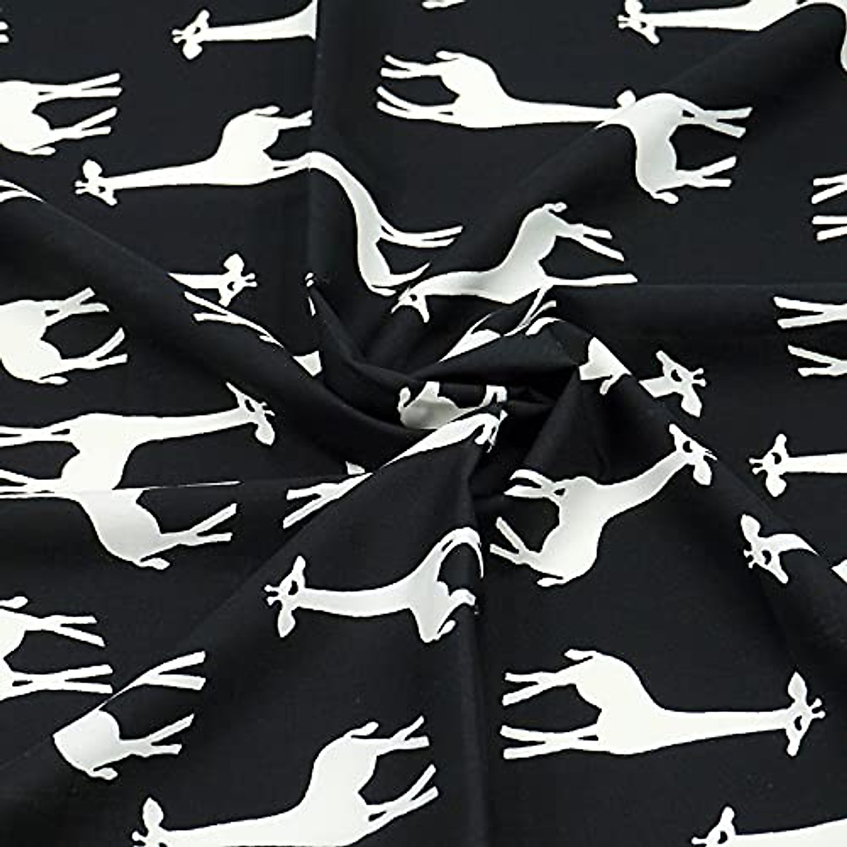 Master FAB Cotton Fabric by The Yard for Sewing DIY Crafting Fashion Design (Giraffe Print on Black)