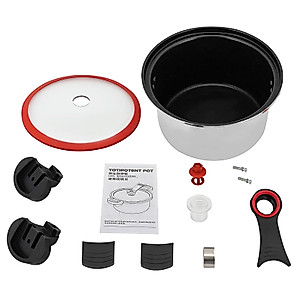 Pressure Cooker,1.8L/0.48gal Stainless Steel Pressure Pot,Non-stick Micro Pressure Soup Pot w/Clear Lid and Non-slip Handles for Boiling&Stewing on Various Stoves,33.5*19.5cm/13.19*7.68in,Silver Round