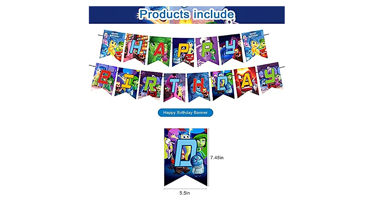 32 Pcs Inside Out Birthday Decorations for Kids