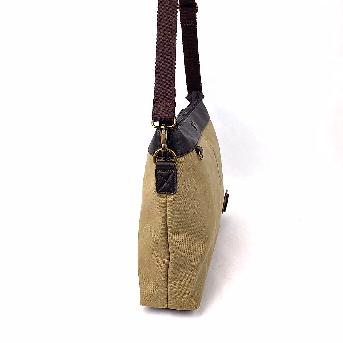 CHALA Canvas Convertible Stripe Work Tote with Chala Key-Fob in Light Olive (Poodle Coin Purse)