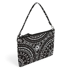 Vera Bradley Women's Cotton Convertible Wristlet With RFID Protection, Black Bandana Medallion, One Size