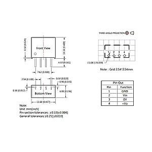 Bridgold 2pcs B1212S-1WR2 B1212S DC/DC Converter Input 12V Output 12V Isolation Power Supply Module Step Down High Efficiency Module Receivers，1W