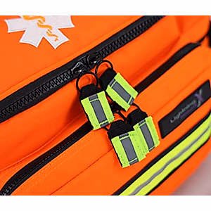 Lightning X Medium First Responder EMT Bag | LXMB25 | w/Reflective, Shoulder Strap & Zippered Compartments for First Aid + Trauma Supplies - Orange