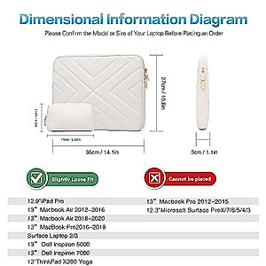 SUOVA Laptop Sleeve, Compatible with MacBook Air Series and MacBook Pro 13/14 Series,Soft Laptop Cover Specially Designed for 13-14 inch Notebook, Rice White…