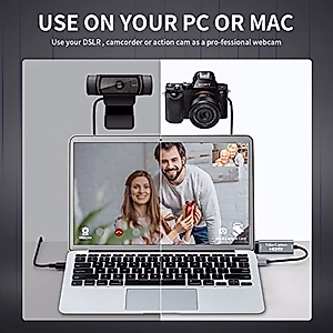 Papeaso Video Capture Cards, 4K HDMI to USB 3.0 Video Capture Device, 1080P HD 60fps Broadcast Live and Record Video Audio Grabber for Gaming, Streaming, Teaching, Video Conference (Silver)