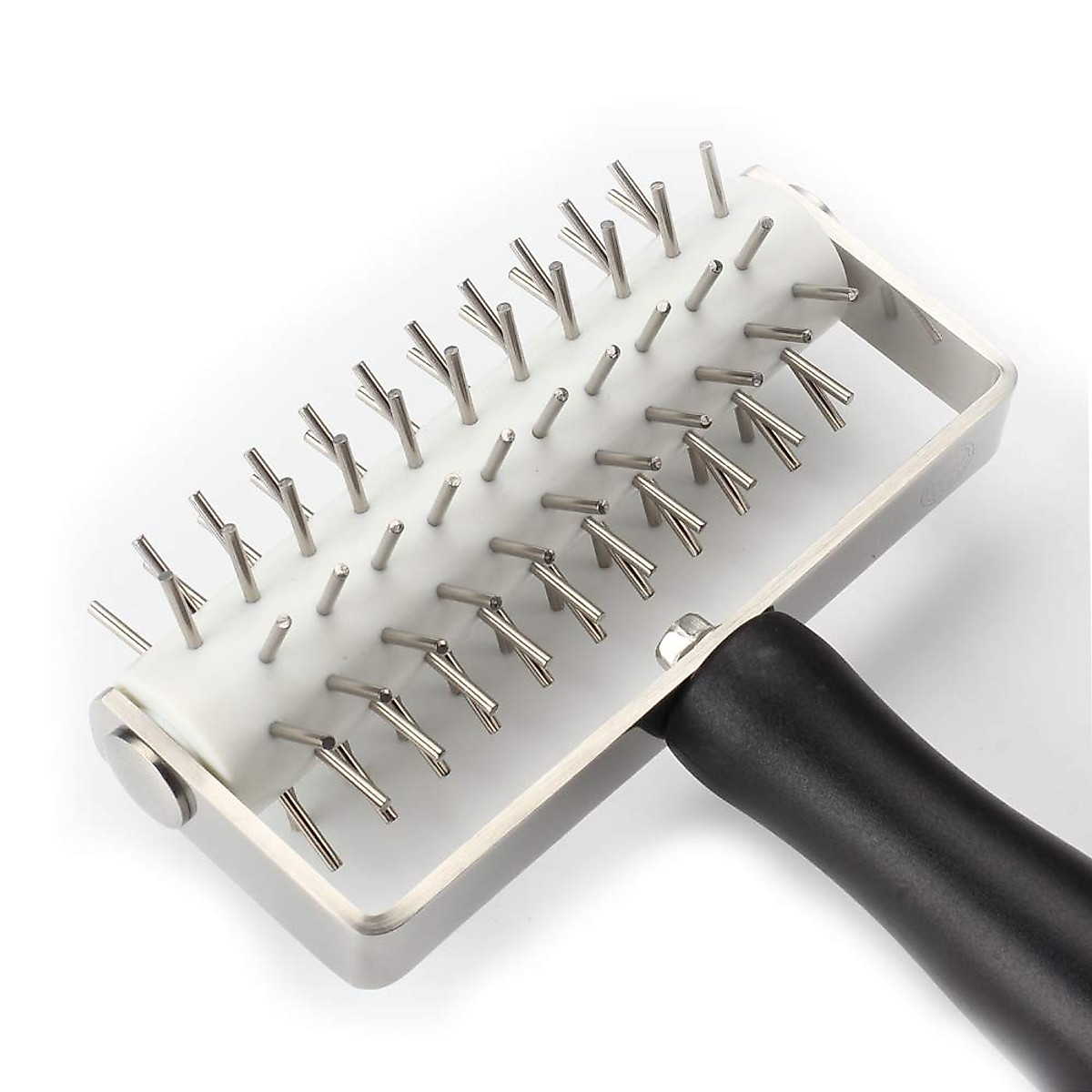 Pizza Dough Docker - EVNSIX Pastry Docker Roller with Stainless Steel Spikes for Homemade Baking Cake crackers Pie Hole Maker,Prevent Dough from Blistering,Commercial Kitchen Pizza Making Accessories