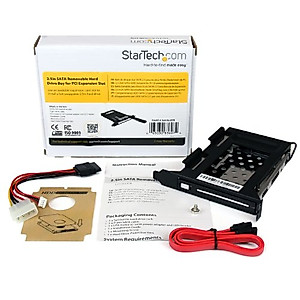 StarTech.com 2.5in SATA Removable Hard Drive Bay for PC Expansion Slot - Storage bay adapter - black , TAA (S25SLOTR)