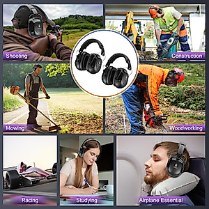 2 Pack 34 dB Noise Canceling Headphones For Shooting, Hearing Protection Earmuffs, Ear Protection Headphones, Thickened Headband Ear Muffs For Noise Reduction For Shooting, Construction, Power Tools