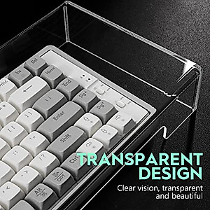 Cabilock Acrylic Keyboard Cover Desktop Keyboard Protector Keyboard Cover Anti- Cat Clear Keyboard Protector Computer Keyboard Mice Accessories (18.5x5.9x1.8 inch)