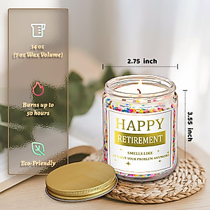 Retirement Candle Gifts, Happy Retirement Gifts for Woman Men, Farewell Gifts, Funny Retirement Gifts for Coworker, Friends, Teacher, Boss, Nurse, Doctor, Handmade 7oz Lavender Scented Candle
