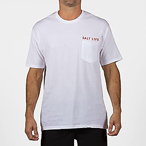 Salt Life Sailin Flag Short Sleeve Classic Fit Shirt, White, X-Large