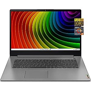 Lenovo IdeaPad 3 Laptop, 17.3" FHD Display, AMD Ryzen 5 5625U Processor (Beats i7-1255U), 16GB RAM, 512GB SSD, AMD Radeon Vega 7 Graphics, Fingerprint Reader, Wi-Fi 6, Windows 11 Home