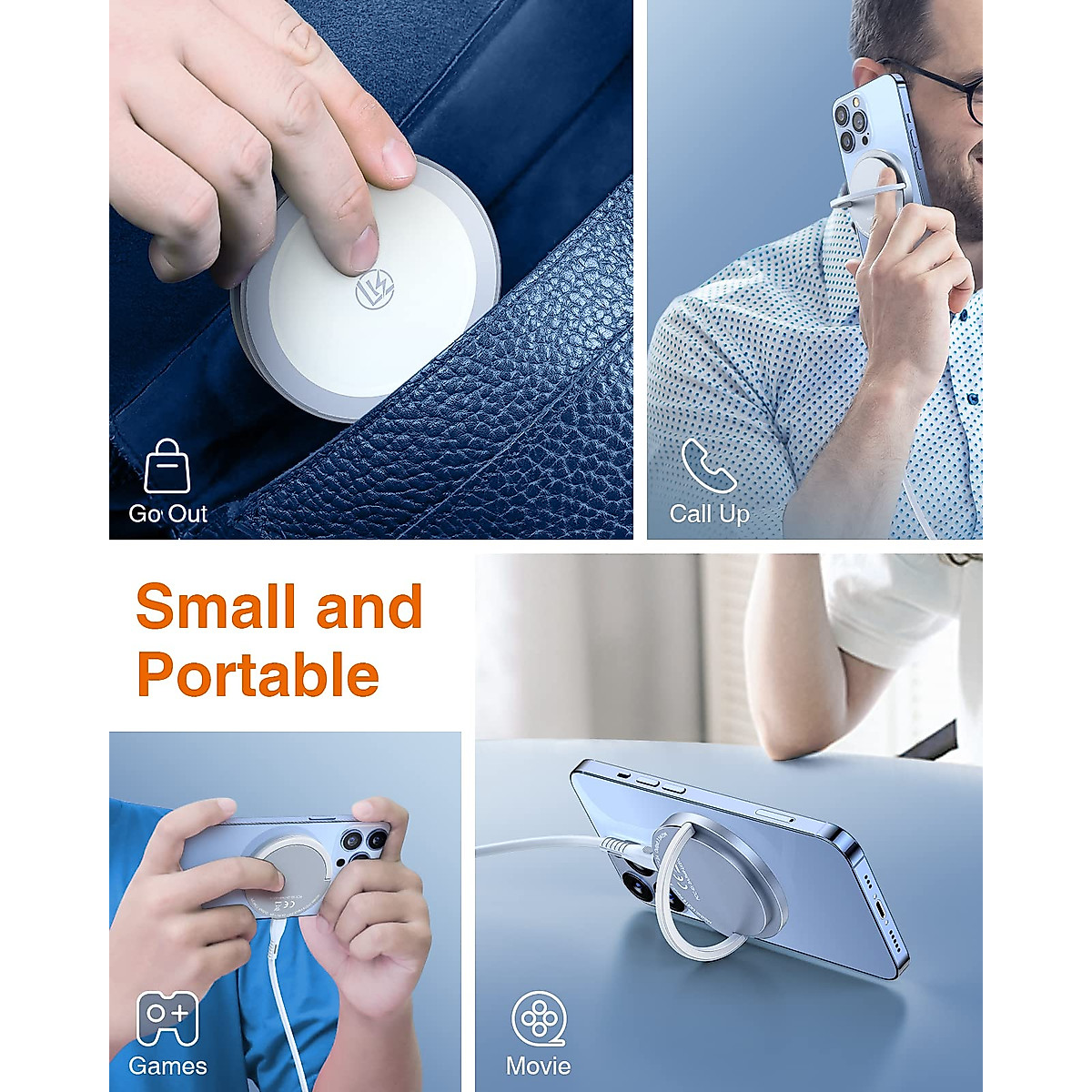 LK Magnetic Wireless Charger Compatible for MagSafe Charger for iPhone 15 Pro/15/14 Pro Max/14 Pro/14 Plus/13/13 Pro/13 Pro Max/iPhone 12 Pro/12 Pro Max, 3.3 ft Cable(No Adapter), White