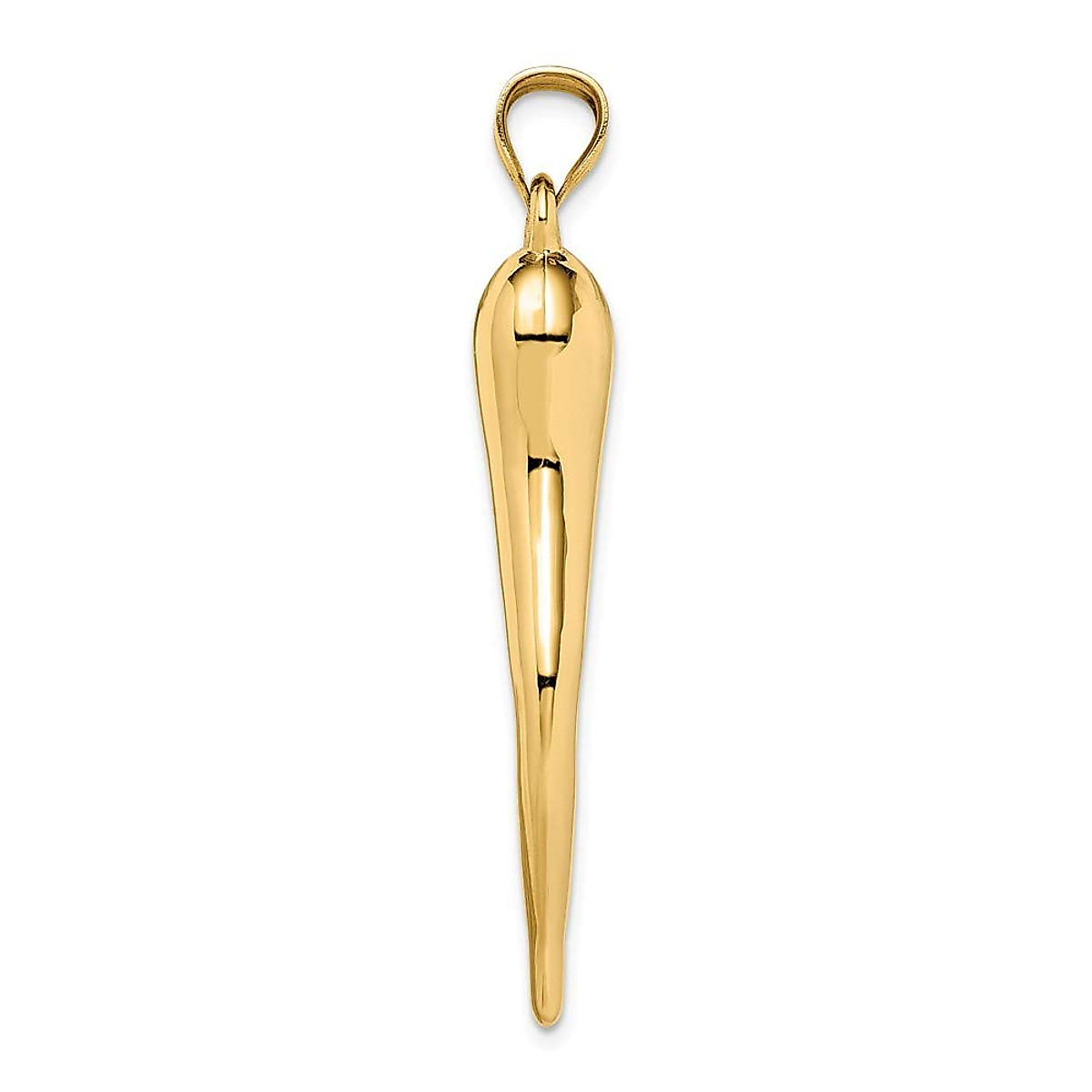 14k Yellow Gold Cornicello Italian Horn Protection Pendant Charm