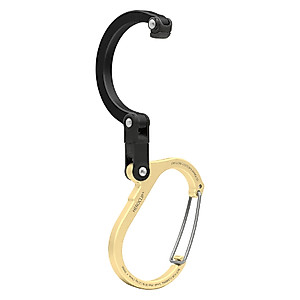 GEAR AID HEROCLIP Carabiner Clip and Hook (Small) for Purse, Stroller, and Backpack, Gold & Black