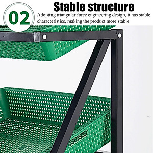 SACLMD Commercial Supermarket Fruit Vegetable Shelf Organizer,Produce Racks,Large Capacity Kitchen Retail Basket Rack for Onion Potato,5layers