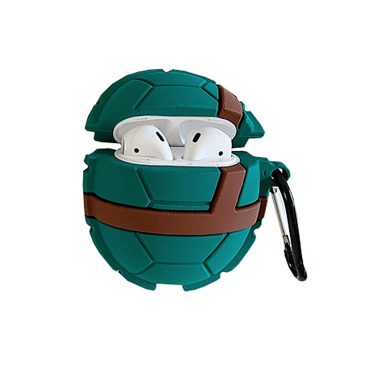 Rertnocnf Compatible with Earbuds Case Airpods 1 & 2, 3D Vivid Distinctive Turtle Shell Design Kids Girls Women Cute Animal Wireless Earphone Soft Silicone Shockproof Protector Hook