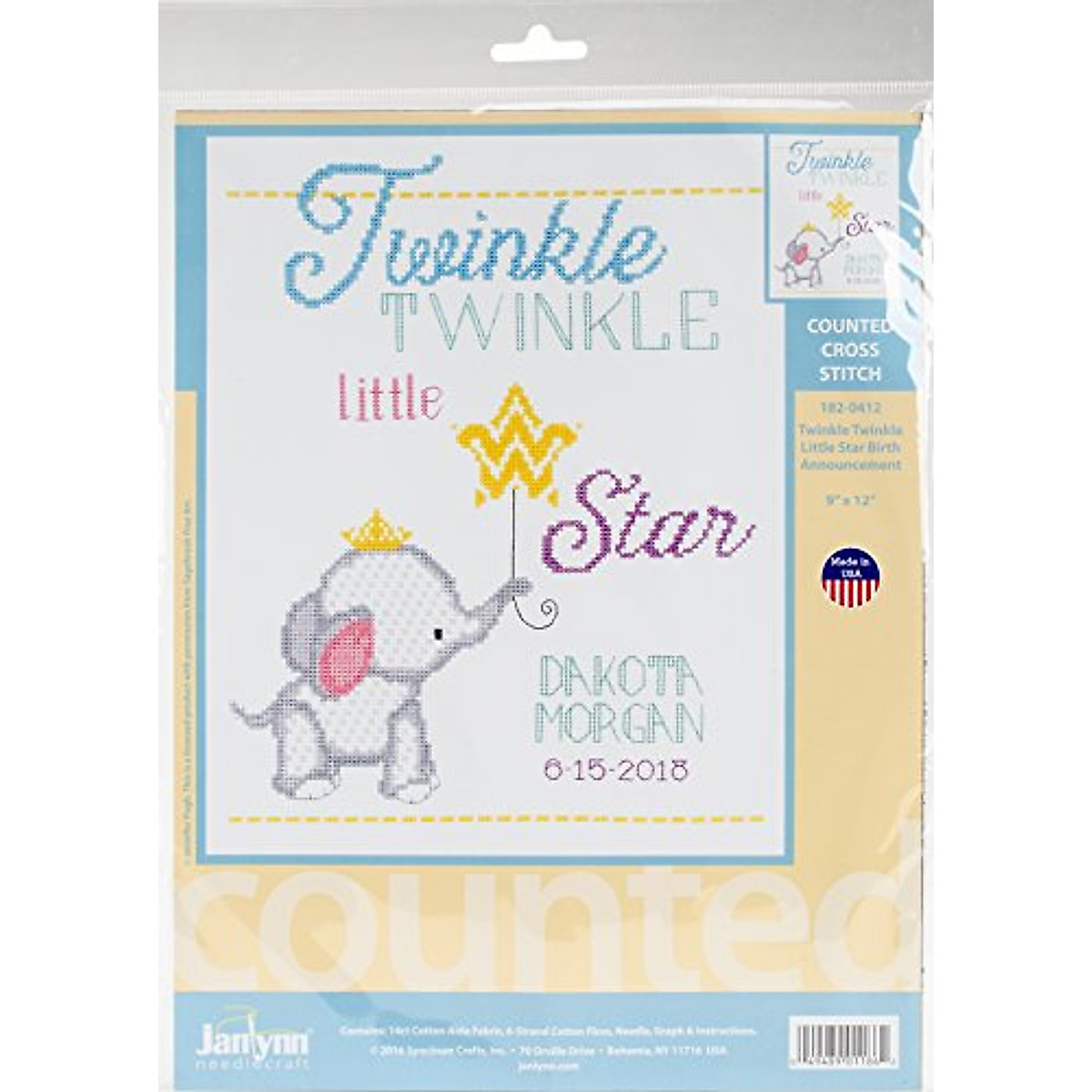 Janlynn Cross Stitch Kit, 9"x12" 14 Count