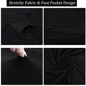4 Pack 5FT Round Spandex Tablecloth 60 Inch Black Stretchable Table Cover Washable and Wrinkle Resistant Table Cloth, Fitted Round Table for Wedding, Banquet, Birthday, Party, Restaurant (Black)