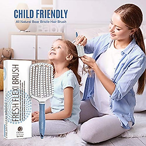 Detangling Brush - Ceramic Paddle Detangler Brush for Curly, Thick, and Straight Hair - Dry and Wet Hair Brush Quickly Detangles and Smooths hair - Hair Brush for Women and Men (Nylon)