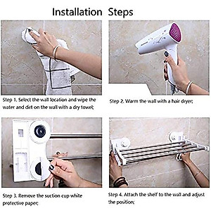 Towel Racks,Towel Rails, Towel Rack Traceless Adhesive Bathroom Shelf Kitchen Towel Bar Rail Stainless Steel Towel Holder Wall Mounted Towel Rack with Hooks