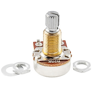 Musiclily Pro Brass Thread Mini Metric Size B25K Guitar Pots Linear Taper Potentiometers for Electric Guitar or Bass(Set of 2)