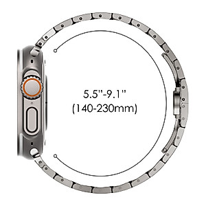 CHANCHY Titanium Band for Apple Watch Ultra 2 Band 49mm, Durable Lightweight Titanium Metal Strap for Apple Watch Series 10 9 8 7 SE2 SE 6 5 4 Ultra Ultra 2 Men (Titanium Edition, 49mm 46mm 45mm 44mm)