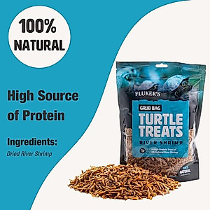 Fluker's Grub Bag Turtle Treats, High Protein Freeze Dried River Shrimp, For Aquatic Turtles, Amphibians, and Reptiles, 12 oz