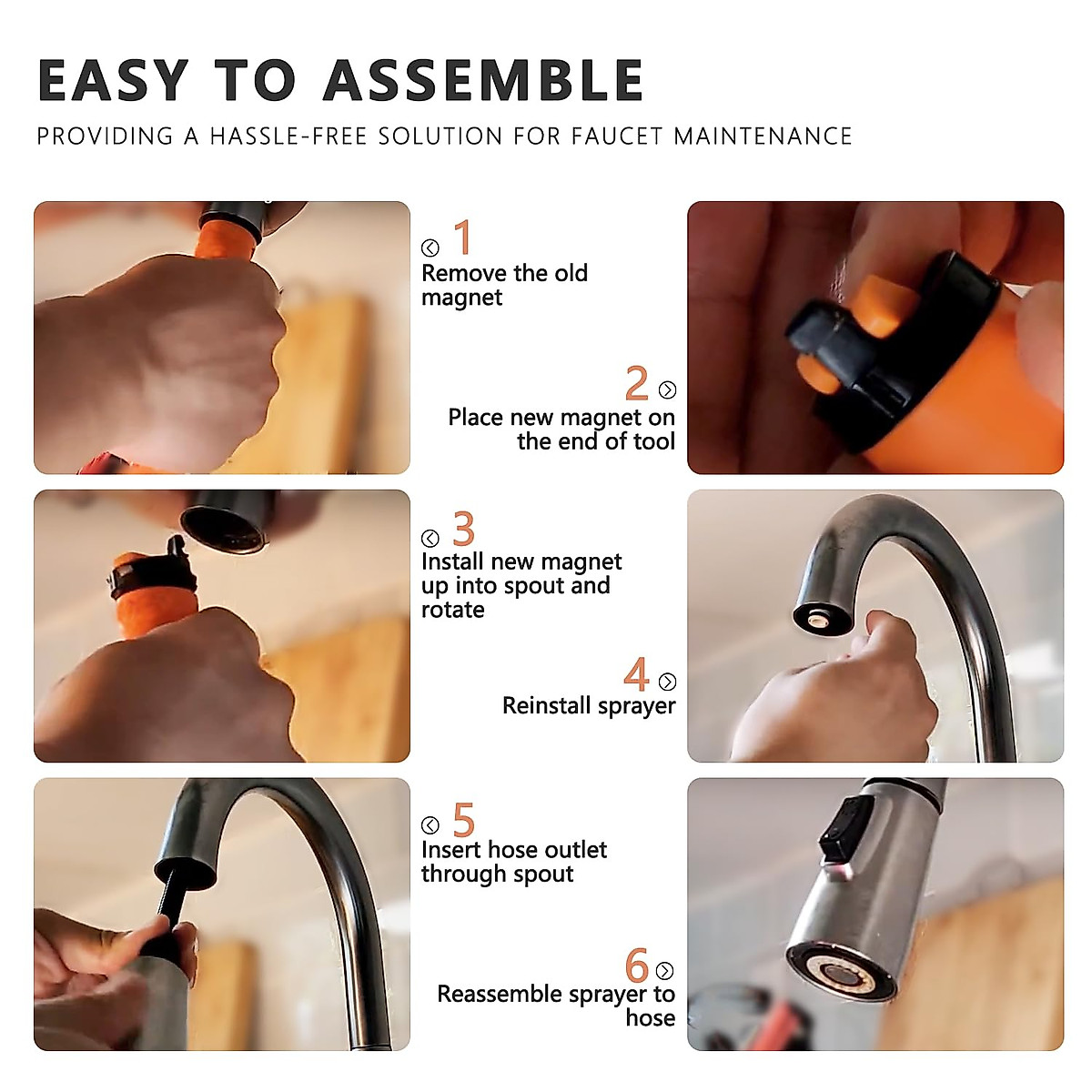 ZNTVW RP80977 Plumbing Magnet Replacement Kit Compatible with Delta Kitchen Faucet, Faucet Cleaning Magnet Installation And Removal Tool