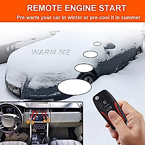 BANVIE ① Car Keyless Entry Security Alarm System + ② Remote Engine Starter + ③ Push to Start Stop Iginition Kit Button