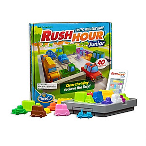 Think Fun Rush Hour Junior Traffic Jam Logic Game and STEM Toy for Boys and Girls Age 5 and Up - Junior Version of the International Bestseller Rush Hour,44005041
