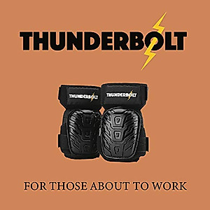 Thunderbolt Knee Pads for Men Construction Knee Pads for Work Knee Pads for Men and Women Gel Knee Pads Gardening Flooring Roofing Heavy Duty Gel Knee Pads Thick Foam Strong Adjustable Non-Slip Straps