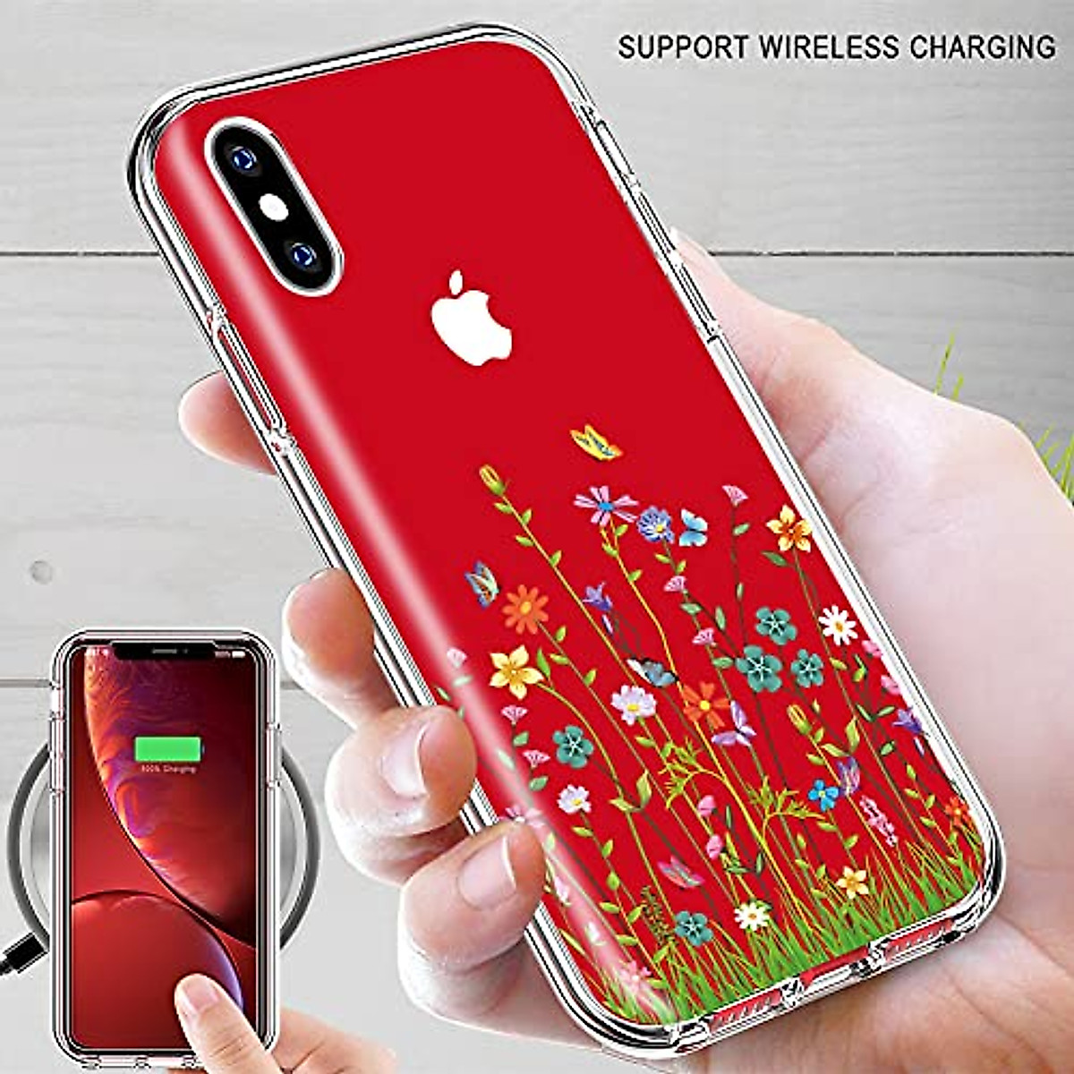 FIRMGE for iPhone Xs Case, Compatible iPhone X Case 5.8 Inch, with [2 x Tempered Glass Screen Protector] 360 Full-Body Coverage Military Grade Heavy Duty Shockproof Phone Protective Cover- LK001